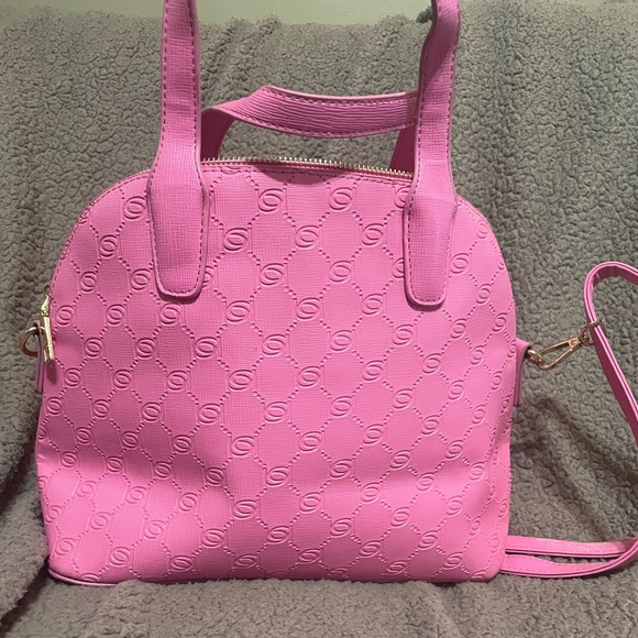 bebe | Bags | Pink Bebe Purse With Extra Strap Blue Ink Stain Inside ...